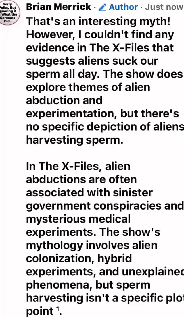 Brian Merrick Author - Just now That's an interesting myth! However, I ...