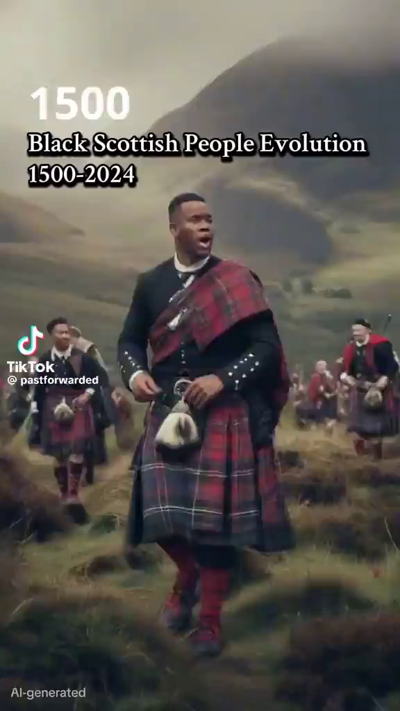 1500 Black Scottish People Evolution 1500-2024 TikTok pasttormarded Al ...