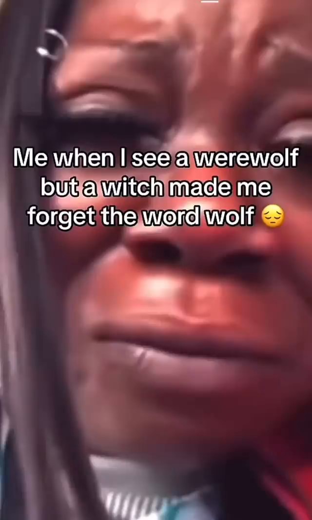 Me when see a werewolf but a witch made me forget the word wolf - iFunny