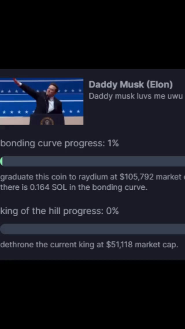 Daddy Musk (Elon) Daddy musk luvs me uwu bonding curve progress: 1% ...