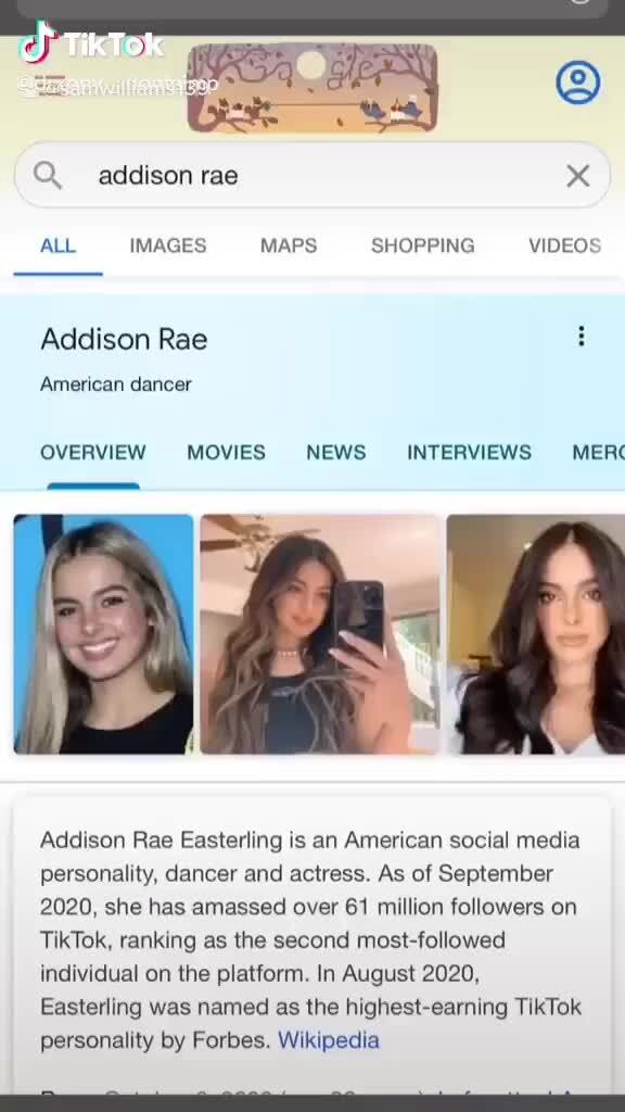 Cf TikTok Q. addison rae x ALL IMAGES MAPS SHOPPING VIDEOS Addison Rae ...
