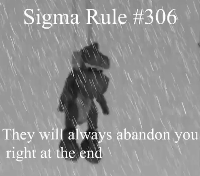 Sigma Rule #306 AN They will always abandon you right at - iFunny