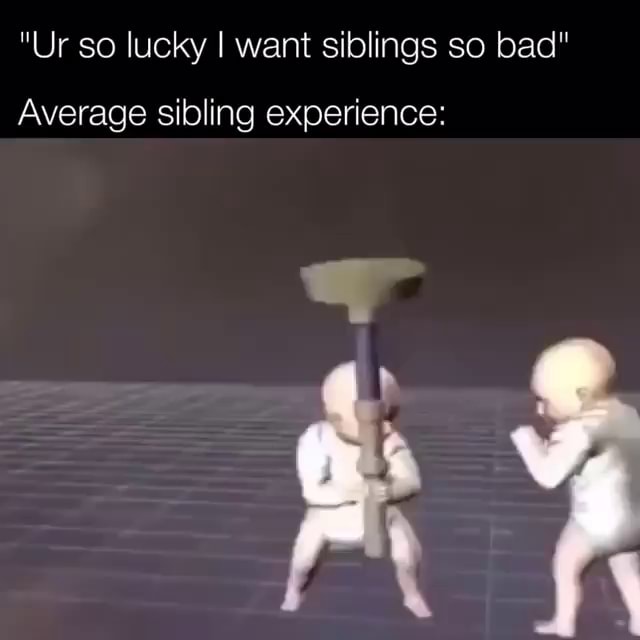 "Ur so lucky I want siblings so bad" Average sibling experience: - iFunny