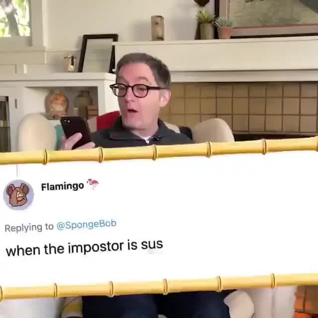 Flamingo Replying to @SpongeBob when the impostor is sus - iFunny