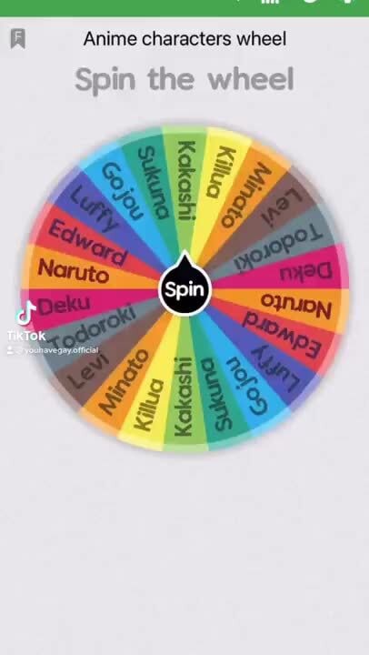 Anime characters wheel Spin the wheel - iFunny
