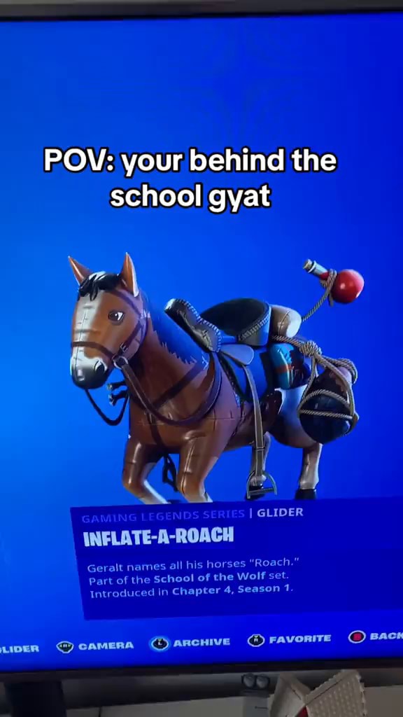 POV: your behind the school gyat I GLIDER INFLATE-A-ROACH Geralt names ...