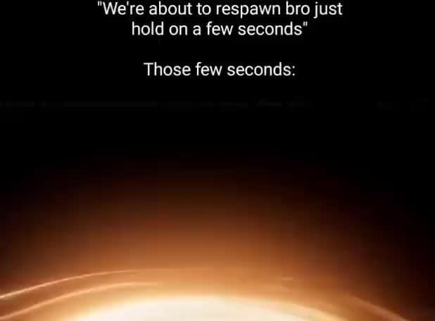 "We're about to respawn bro just hold on a few seconds" Those few ...