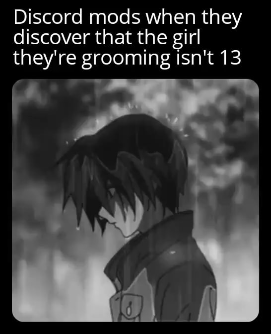 Discord mods when they discover that the girl they're grooming isn't 13 ...