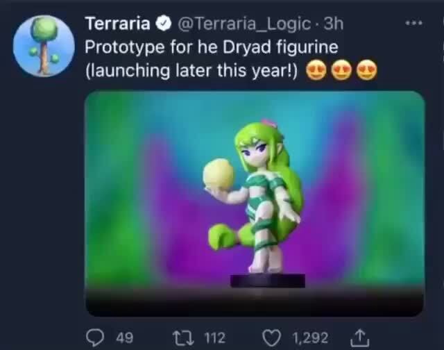 Terraria @ @Terraria_Logic Prototype for he Dryad figurine (launching ...