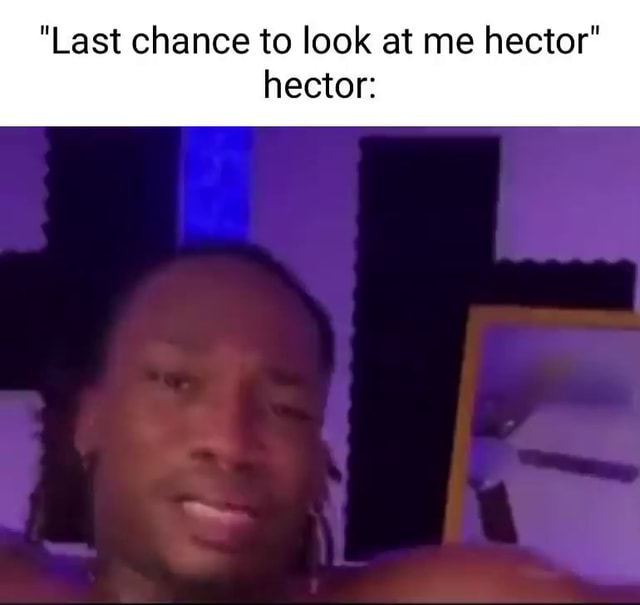 "Last chance to look at me hector" hector: - iFunny