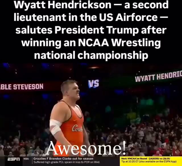 Wyatt Hendrickson - a second lieutenant in the US Airforce - salutes ...