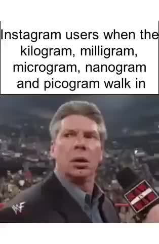 Instagram users when the kilogram, milligram, microgram, nanogram and ...