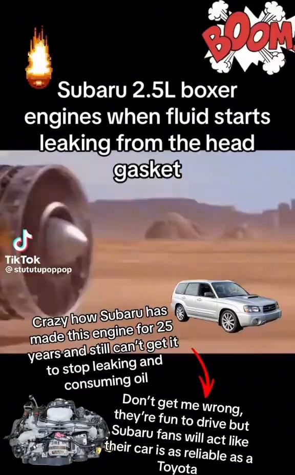 Subaru 2.5L boxer engines when fluid starts leaking from the head ...