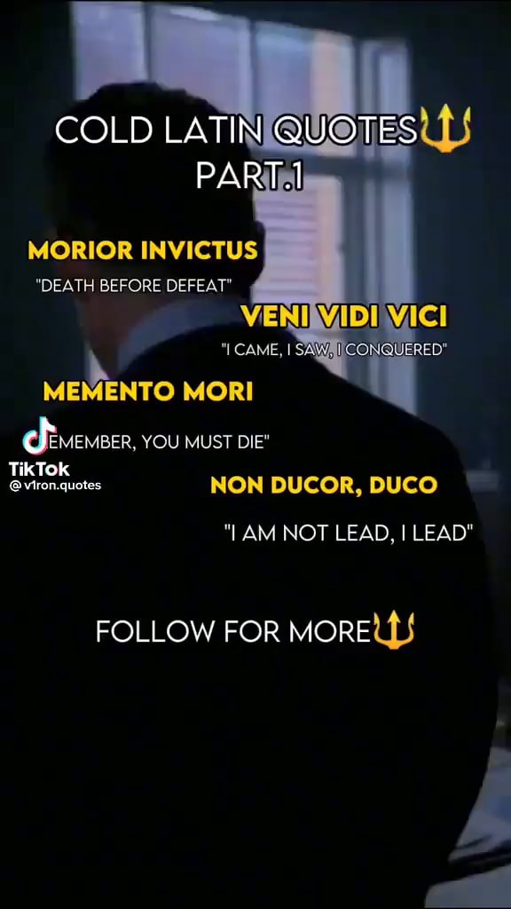 COLD LATIN QUOTES PA MORIOR INVICTUS "DEATH BEFORE DEFEAT" I ICONGUERED ...