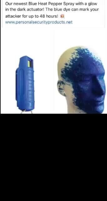 Our newest Blue Heat Pepper Spray with a glow in the dark actuator! The ...