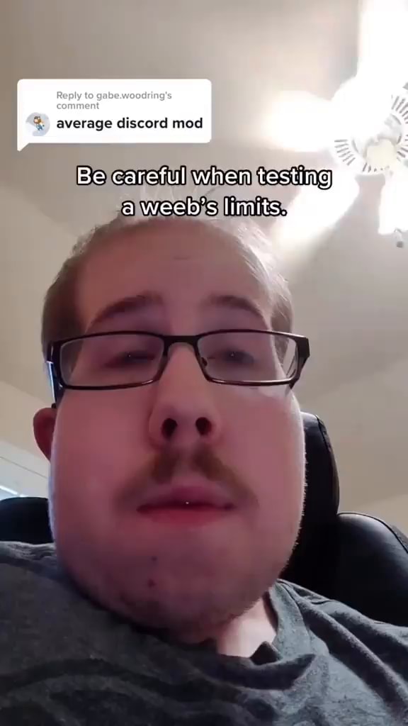 Average discord mod Be careful when testing a weeb's limits. - iFunny