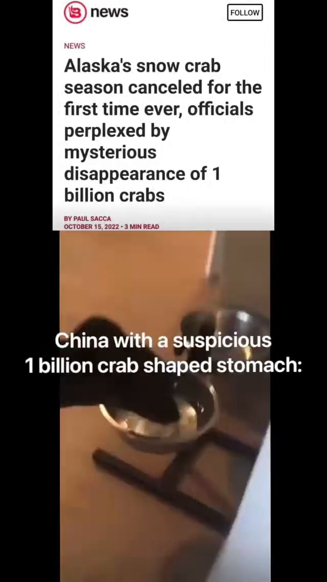 News NEWS Alaska's snow crab season canceled for the first time ever, officials perplexed by ...