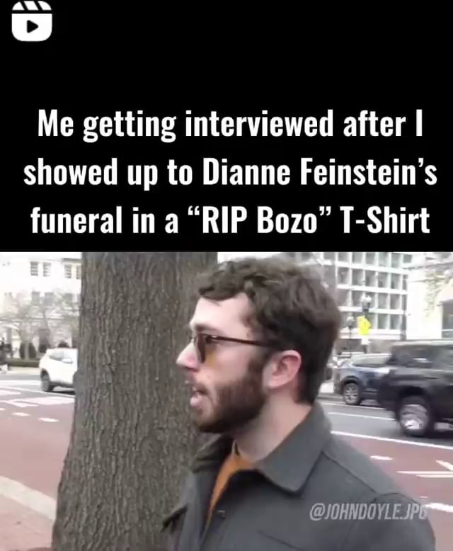 Me getting interviewed after I showed up to Dianne Feinstein's funeral ...