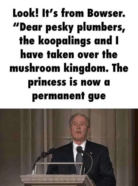 Look! It's from Bowser. "Dear pesky plumbers, the koopalings and I have ...