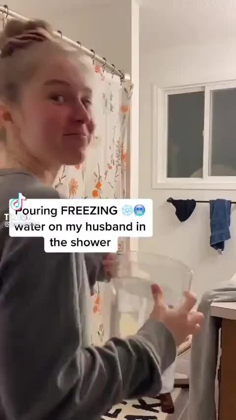 Just ice, served cold - Pouring FREEZING water on my husband in the ...