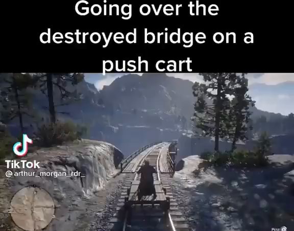 Going over the destroyed bridge on push cart cf TikTok Davthur moeqan ...