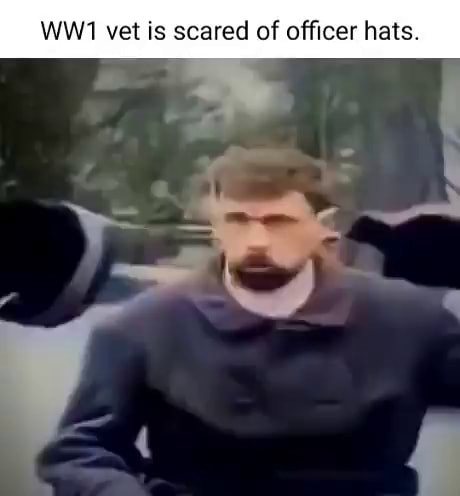 Vet is scared of officer hats. - iFunny