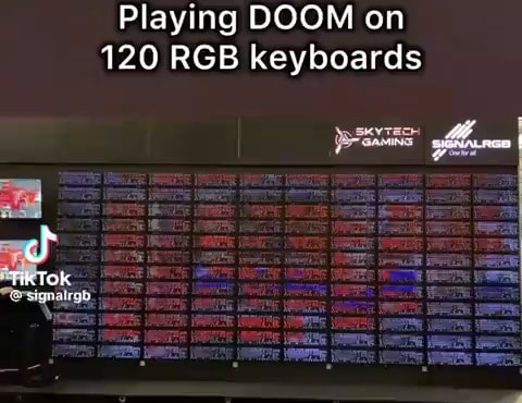 Playing DOOM on 120 RGB keyboards - iFunny