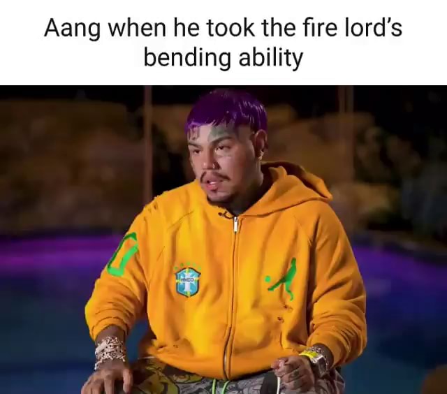 Aang when he took the fire lord's bending ability - iFunny