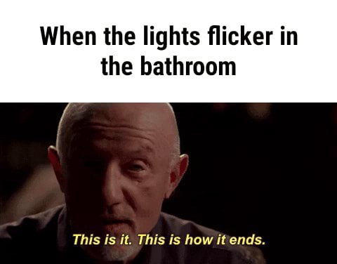 When the lights flicker in the bathroom This is it. This is how it'ends ...