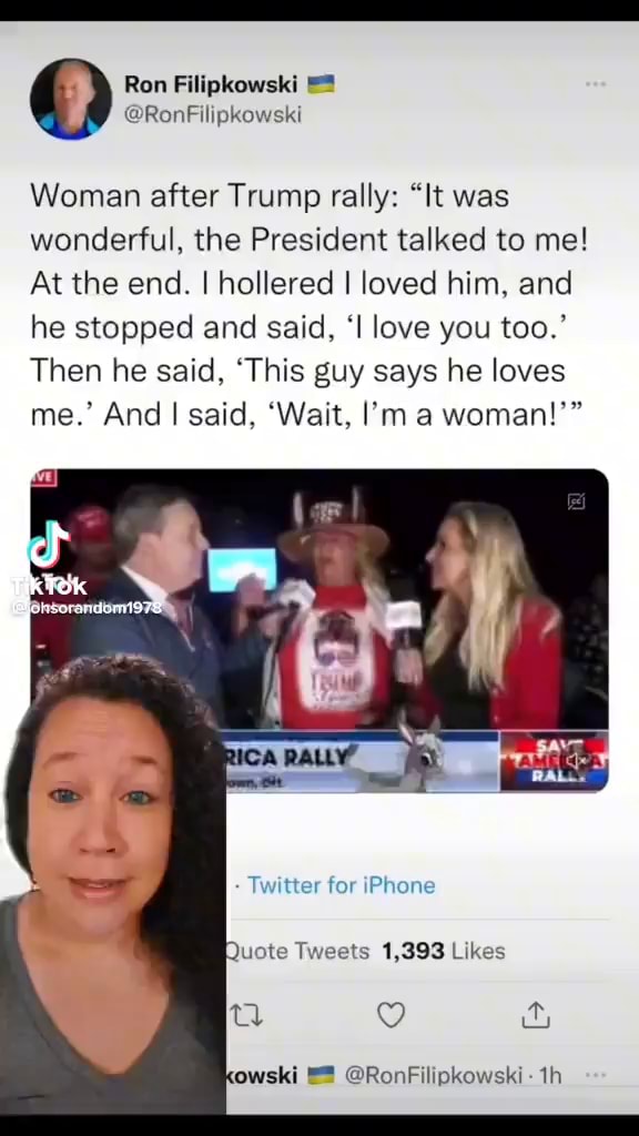 Ron Filipkowski Woman after Trump rally: "It was wonderful, the ...