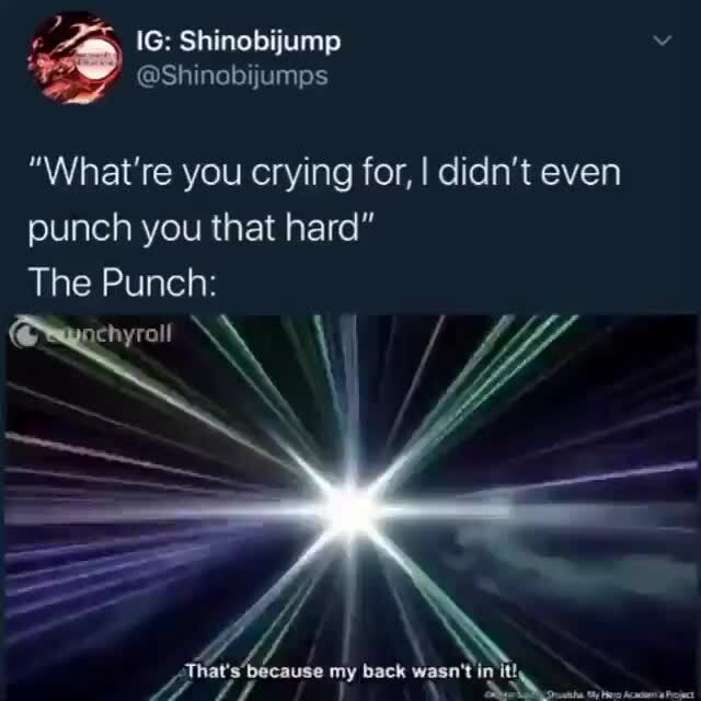 "What're you crying for, I didn't even punch you that hard" The Punch ...