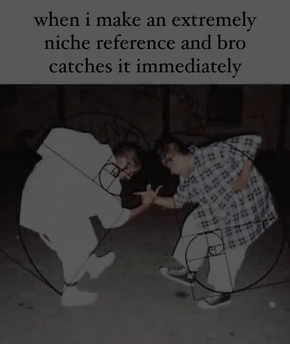 When i make an extremely niche reference and bro catches it immediately ...