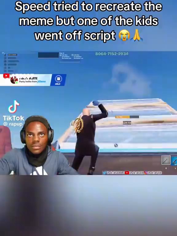Speed tried to recreate the meme but one of the kids went off script @A ...