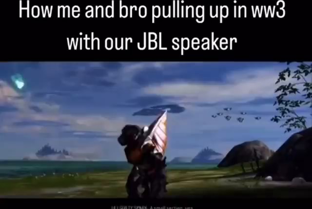 How me and bro pulling up in with our JBL speaker - iFunny
