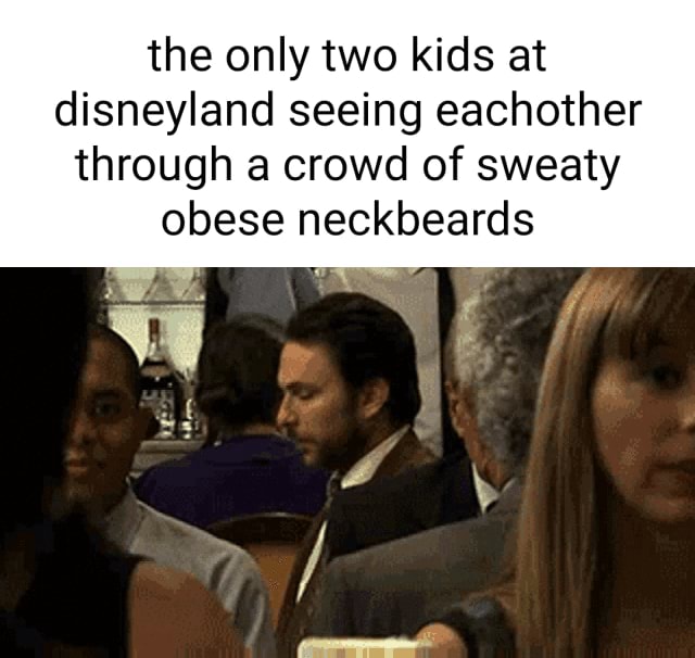 The only two kids at disneyland seeing eachother through a crowd of ...