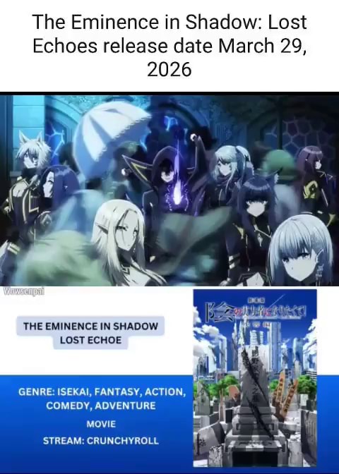 The Eminence in Shadow: Lost Echoes release date March 29, 2026 THE ...