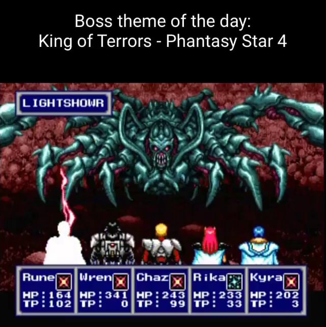 Boss theme of the day: King of Terrors - Phantasy Star 4 LIGHTSHOWR AP ...