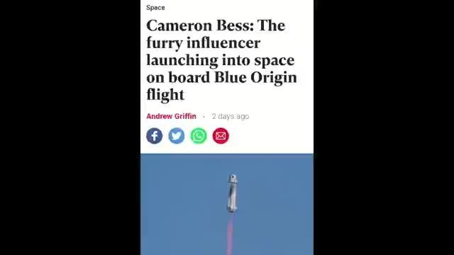Cameron Bess furry influencer blue origin rocket - Cameron Bess: The ...