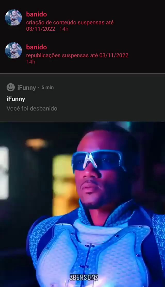 Banido criação de conteúdo suspensas até banido republicações suspensas ...