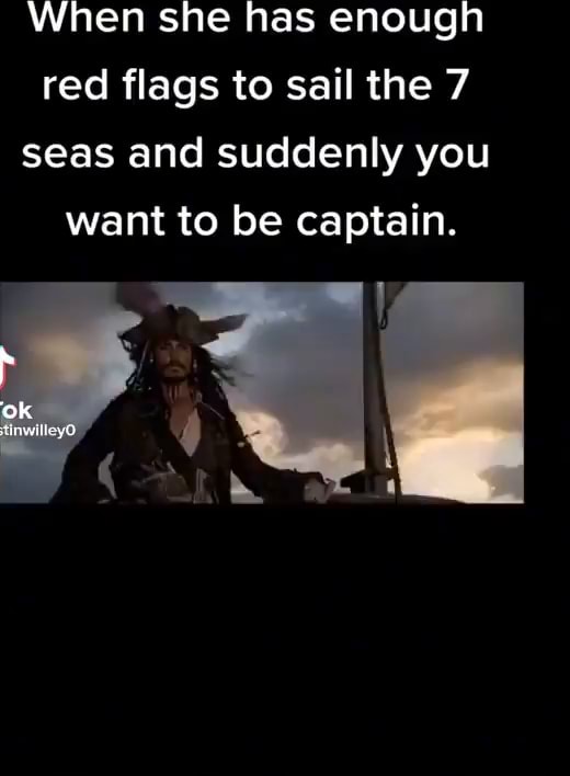 When she has enough red flags to sail the 7 seas and suddenly you want ...