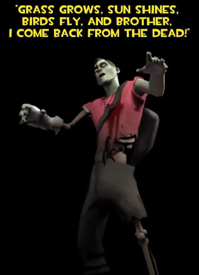 "GRASS GROWS, SUN SHINES, BIRDS FLY, AND BROTHER, I COME BACK FROM THE DEAD! ot I - iFunny