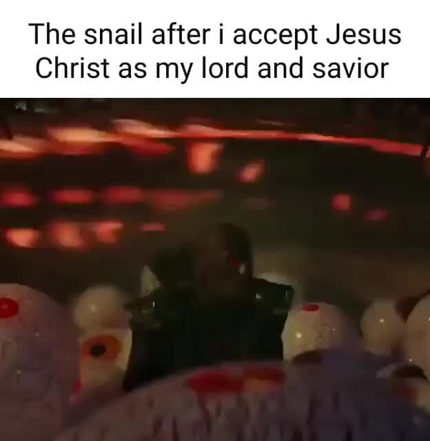 The snail after i accept Jesus Christ as my lord and savior - iFunny