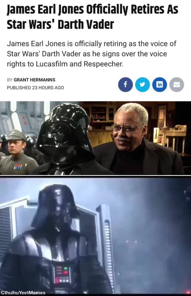 James Earl Jones Officially Retires As Star Wars' Darth Vader James Earl Jones is officially ...