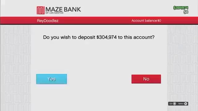 MAZE BANK of ReyDoodlez 'Account balance Do you wish to deposit ...