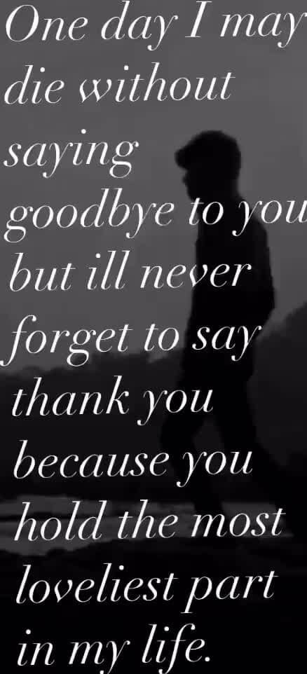 One day may die without saying goodbye to you but ill never forget lo ...