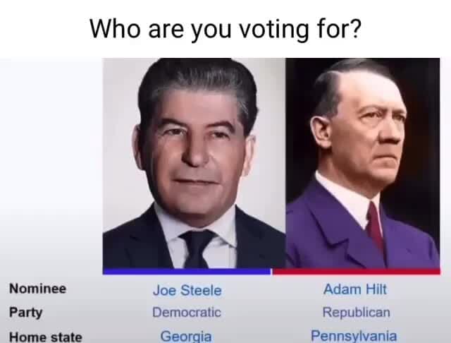 Who are you voting for? Nominee Joe Steele Adam Hilt Party Democratic ...