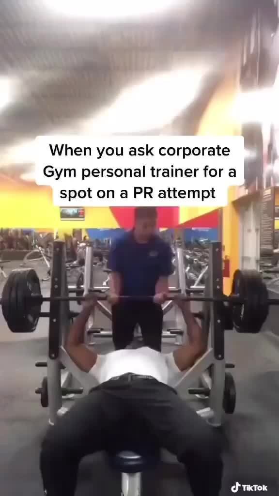 When you ask corporate Gym personal trainer for a spot on a PR attempt ...