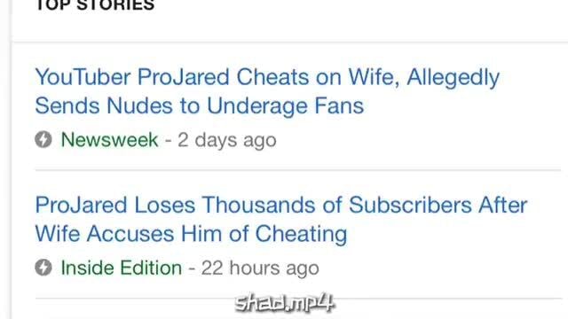 YouTuber ProJared Cheats on Wife, Allegedly Sends Nudes to Underage ...