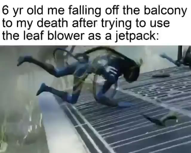 6 yr old me falling off the balcony to my death after trying to use the ...