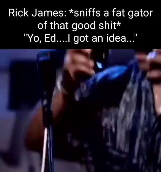 Rick James: *sniffs a fat gator of that good shit* "Yo, Ed....1 got an ...